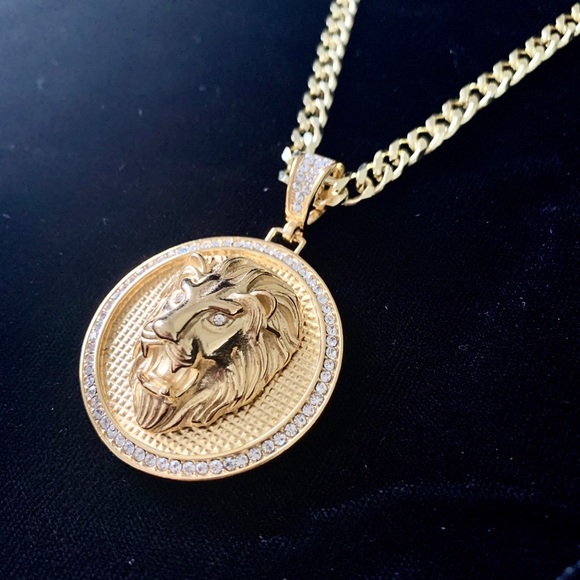 Accessories | Big Lion Diamonds Cz 18k Gold Chain Made In Italy | Poshmark